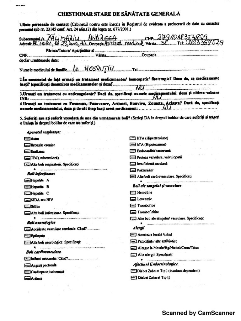 Fisa Pacientului | PDF