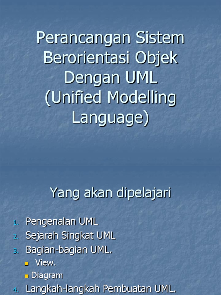 Perancangan Sistem Berorientasi Objek Dengan UML | PDF