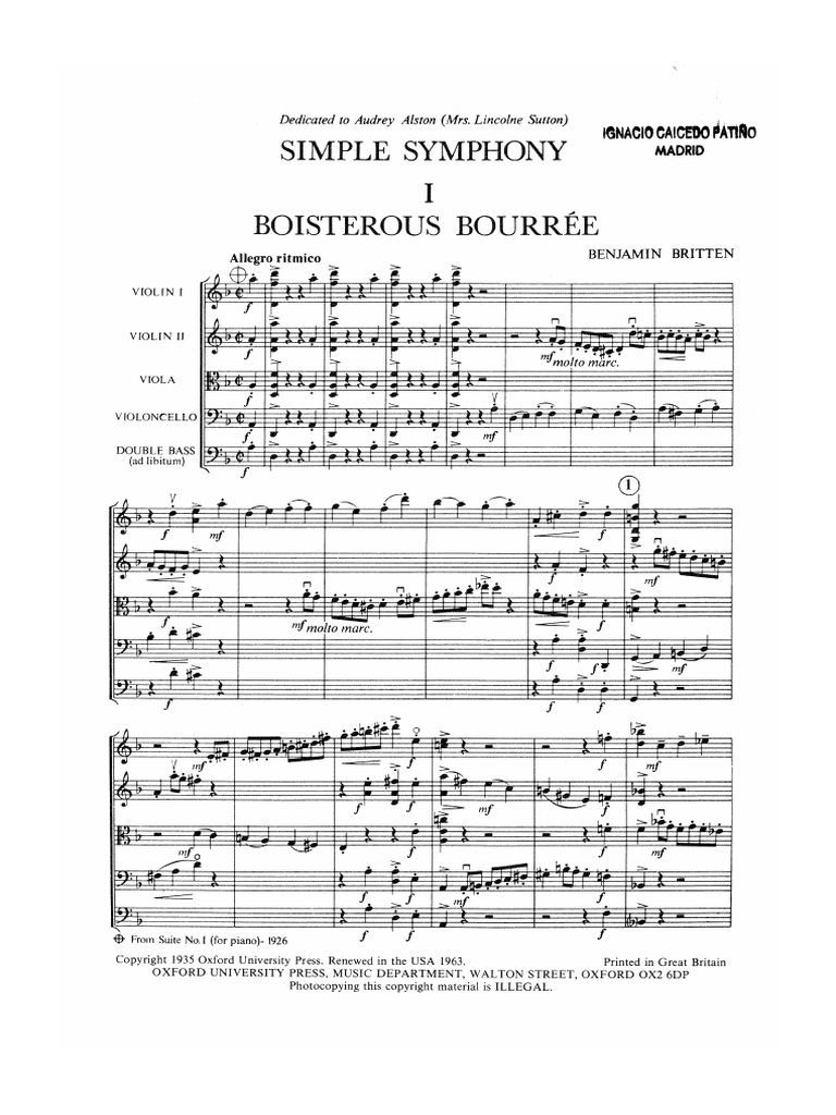 Britten Simple Symphony | PDF
