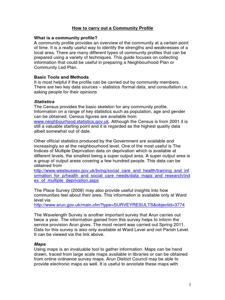 Community Profiling - ADC Quick Guide PDF | PDF | Survey Methodology ...