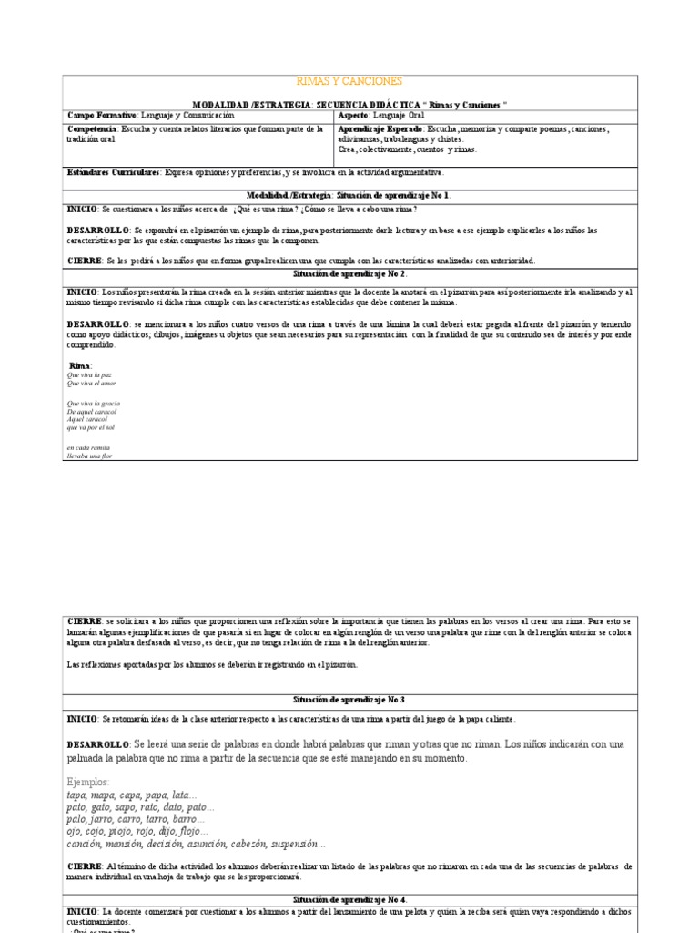 Rimas y Canciones | PDF | Canciones | Ritmo