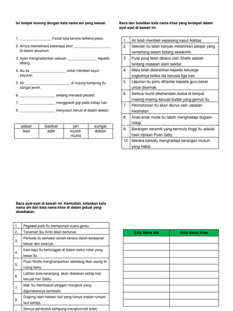 Kata Nama Am Dan Khas | PDF