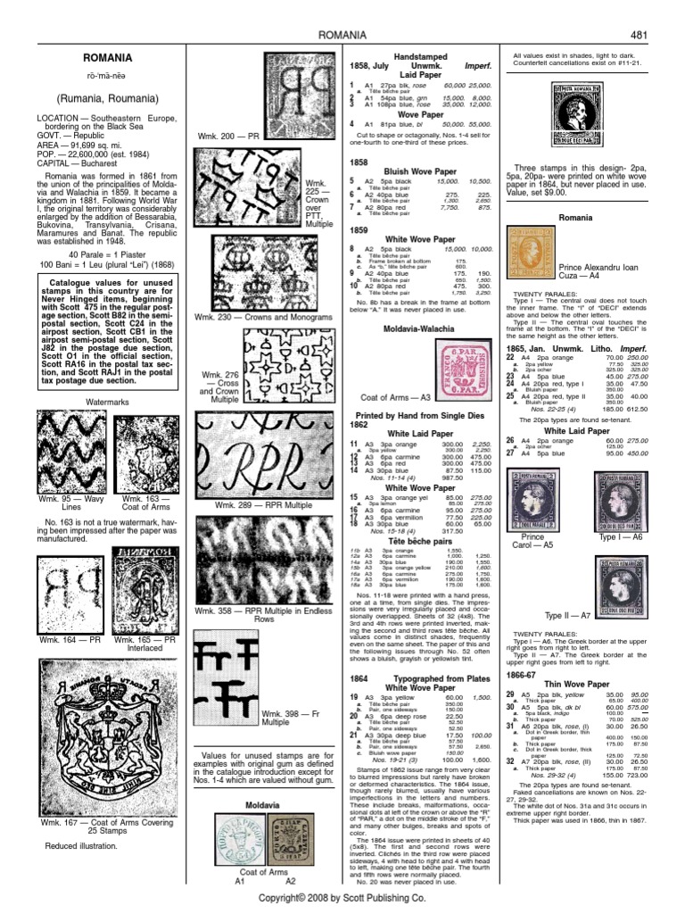 Romania - Colectie de Timbre | PDF | Romania | Philately