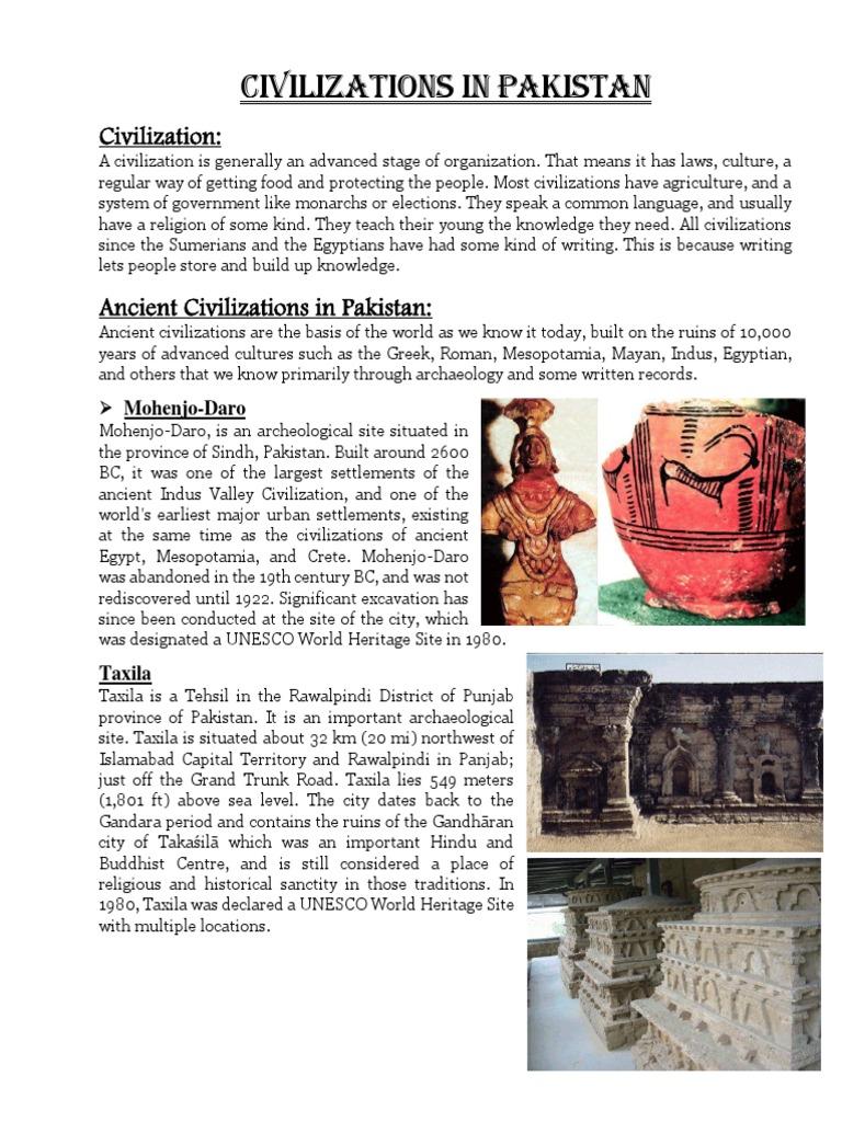 Civilizations in Pakistan: Civilization | PDF | Archaeology