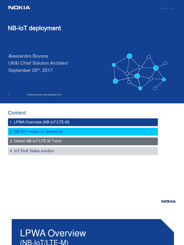 Nb-Iot Deployment: Alessandro Bovone Uk&I Chief Solution Architect ...