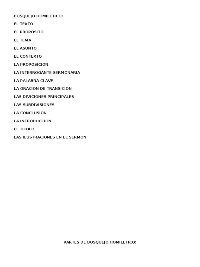 Bosquejo Homiletico Esqueleto | PDF | Sermón | Proposición
