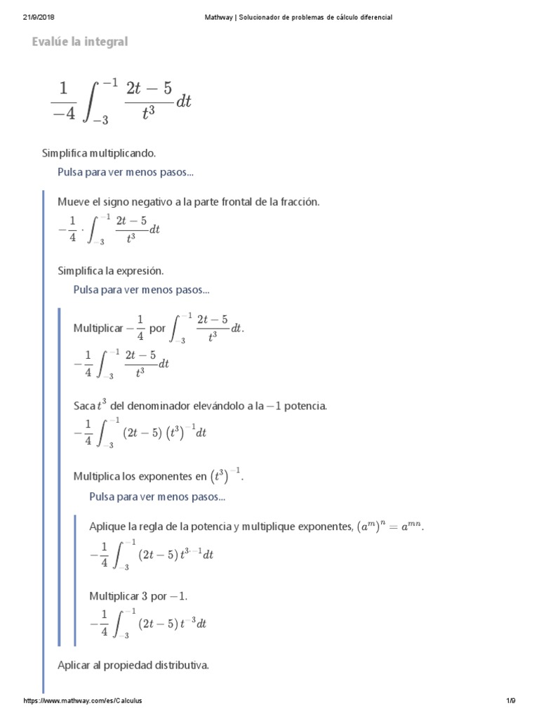 Calculadora de integrales Mathway | PDF | Fracción (Matemáticas) | Integral
