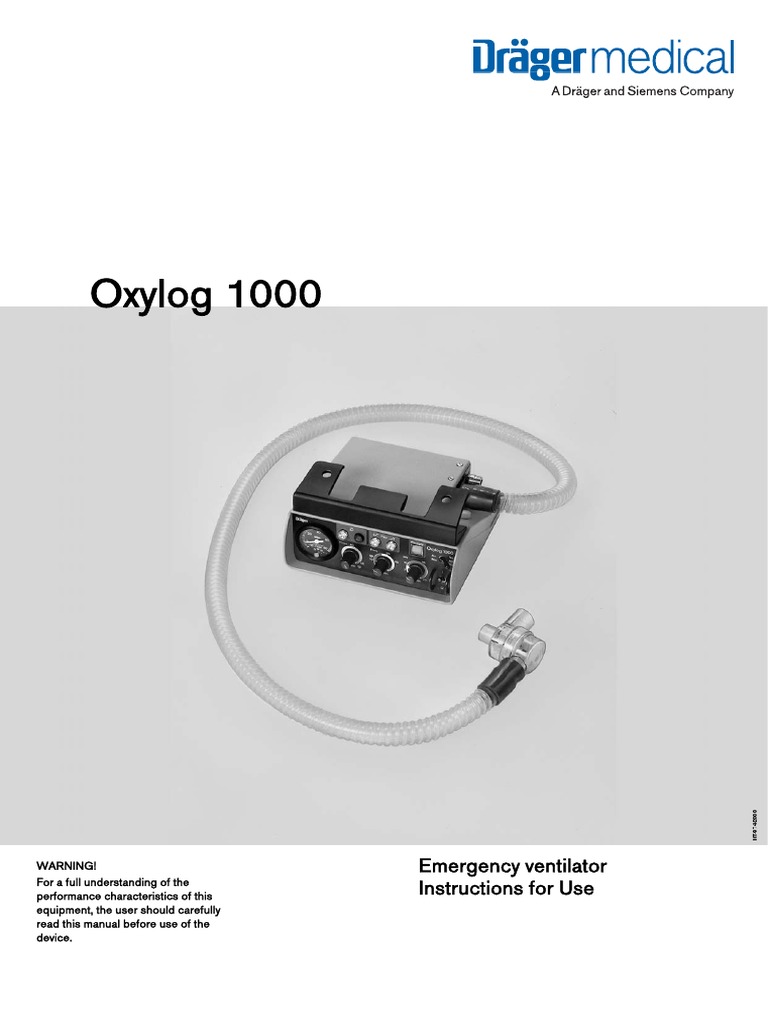 Oxylog 1000 Carrying System Manual | PDF | Breathing | Valve