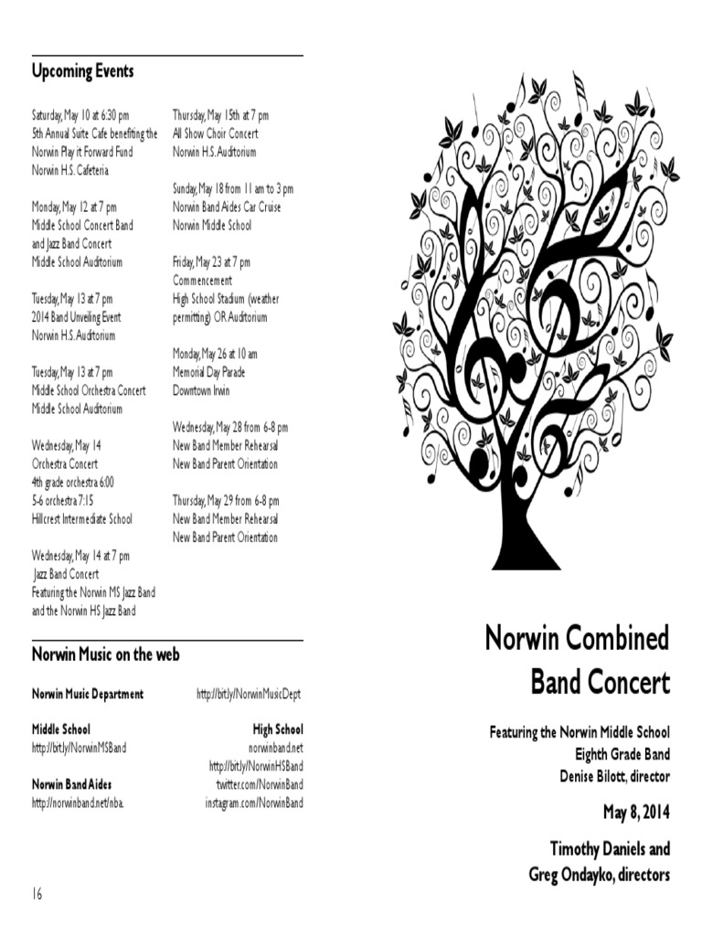 Norwin Combined Band Concert: Upcoming Events | PDF | Music Education ...