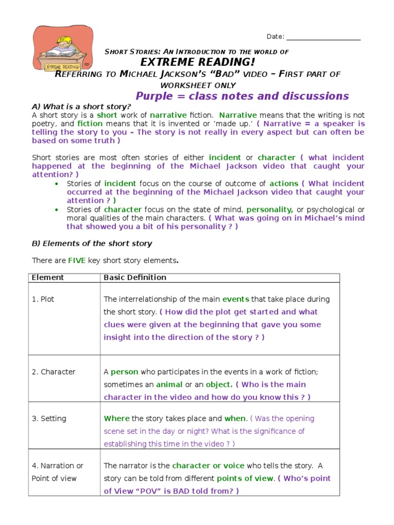 1 Eng1d Ss Introduction To Short Stories Filled in Additions | PDF ...