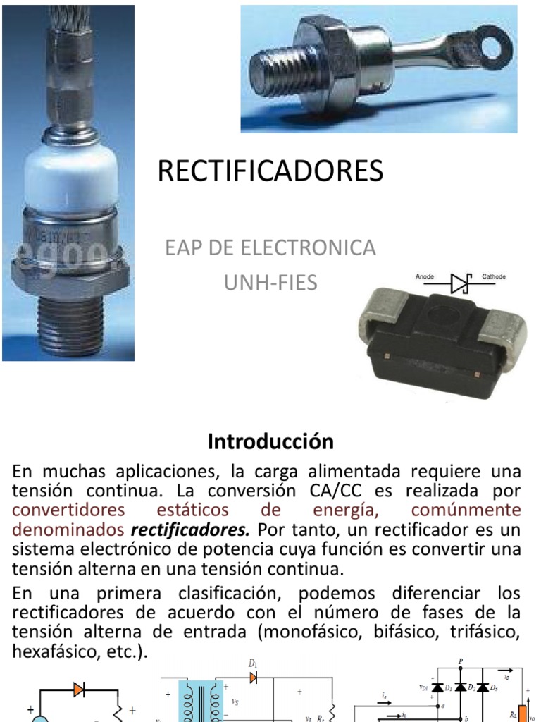 Rectificadores: tipos, clasificación y aplicaciones | PDF ...