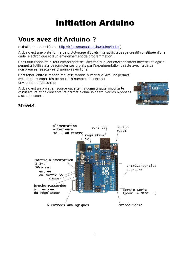 Cours Arduino PDF | PDF | Structure de contrôle | Arduino