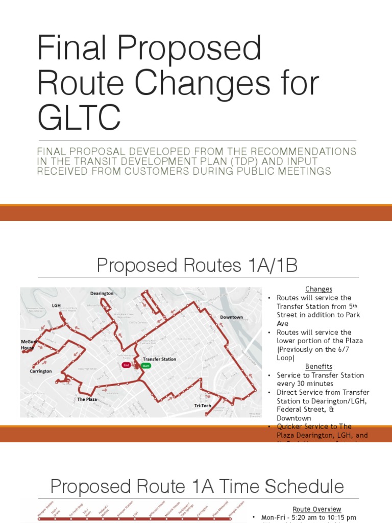 GLTC Transit Route Changes 2023 | PDF | Workweek And Weekend | Transport