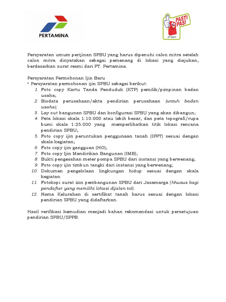 Syarat dan Modal Mendirikan SPBU | PDF | Teknologi & Rekayasa