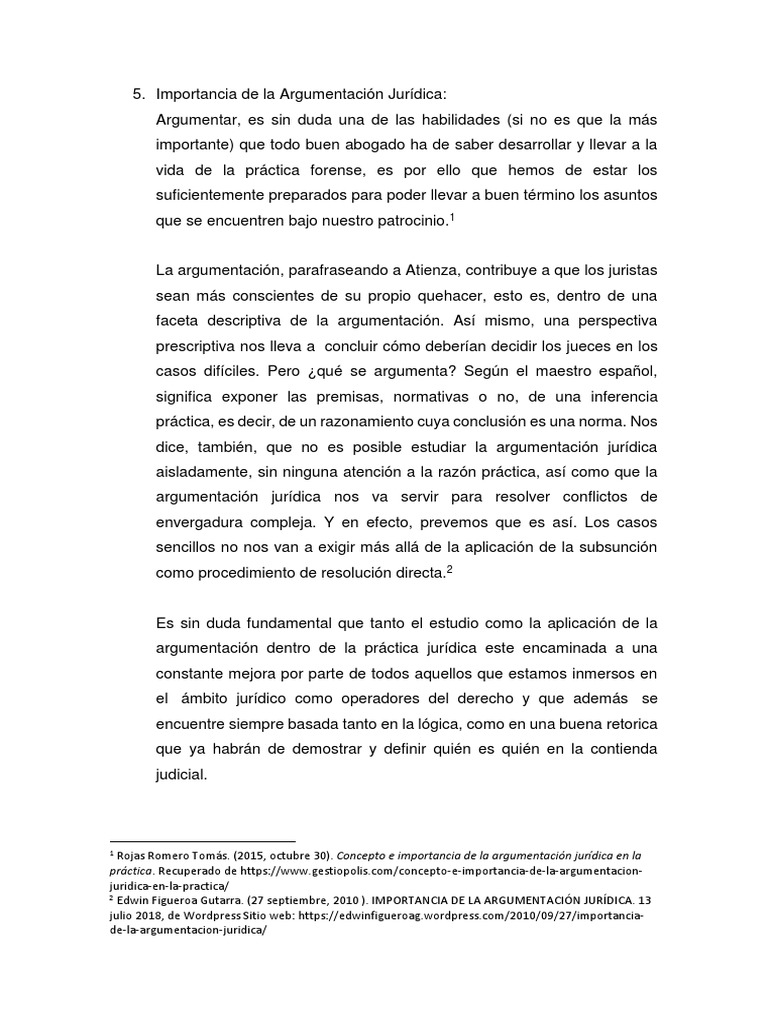 Importancia de La Argumentación Jurídica | PDF | Teoría de la ...