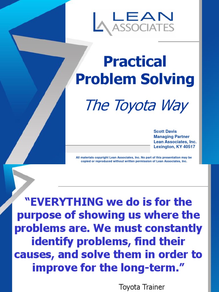 Practical Problem Solving | PDF | Lean Manufacturing | Experiment