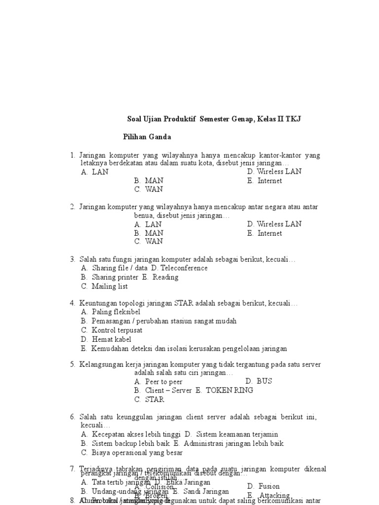 Soal TKJ | PDF