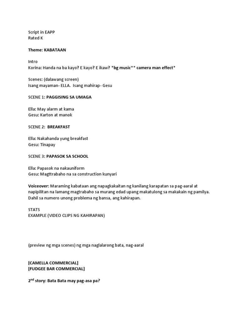 Script in EAPP | PDF Script in EAPP | PDF