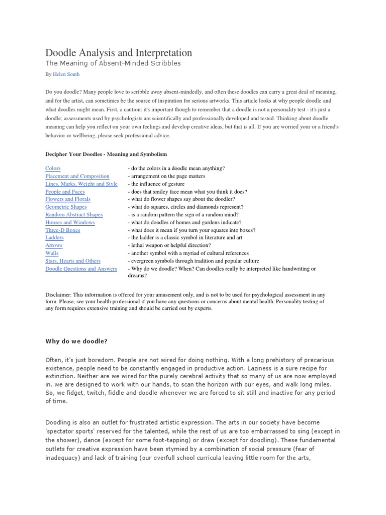 Understanding Doodle Meanings | PDF | Graphology | Red