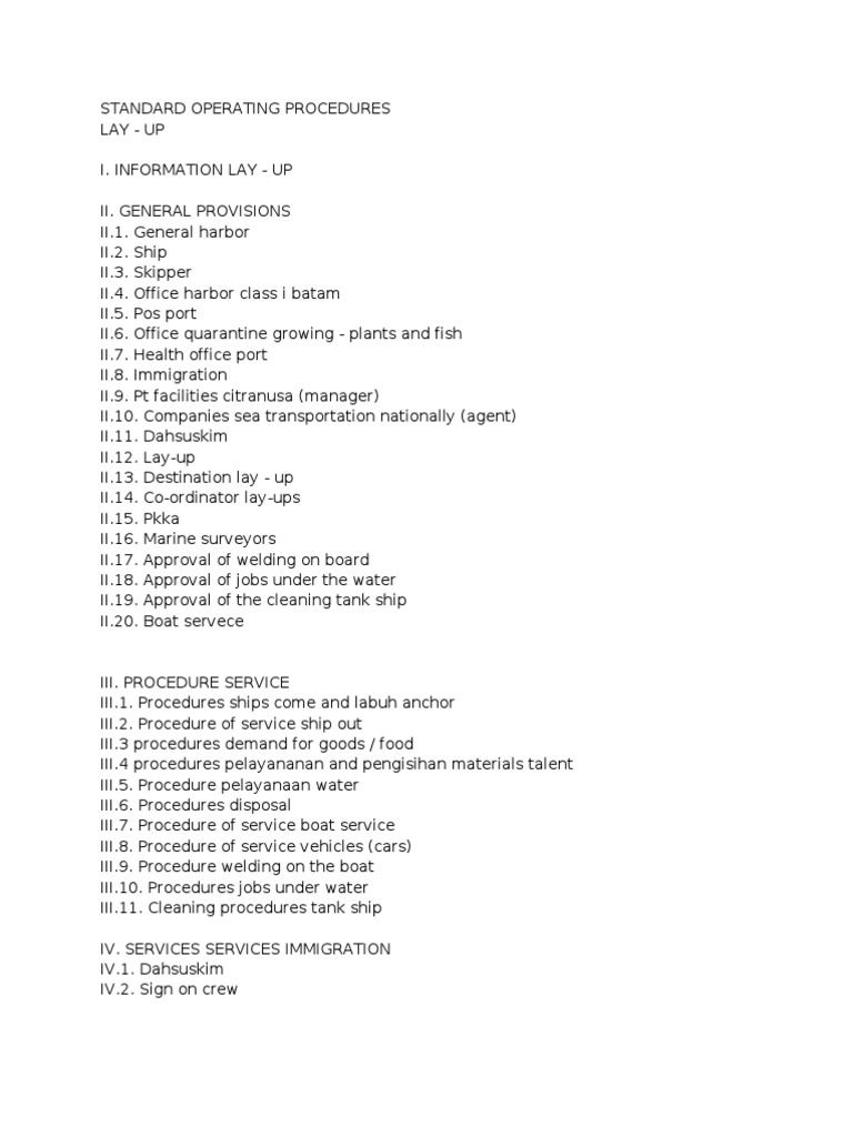 Standard Operating Procedures | PDF | Sea Captain | Ships