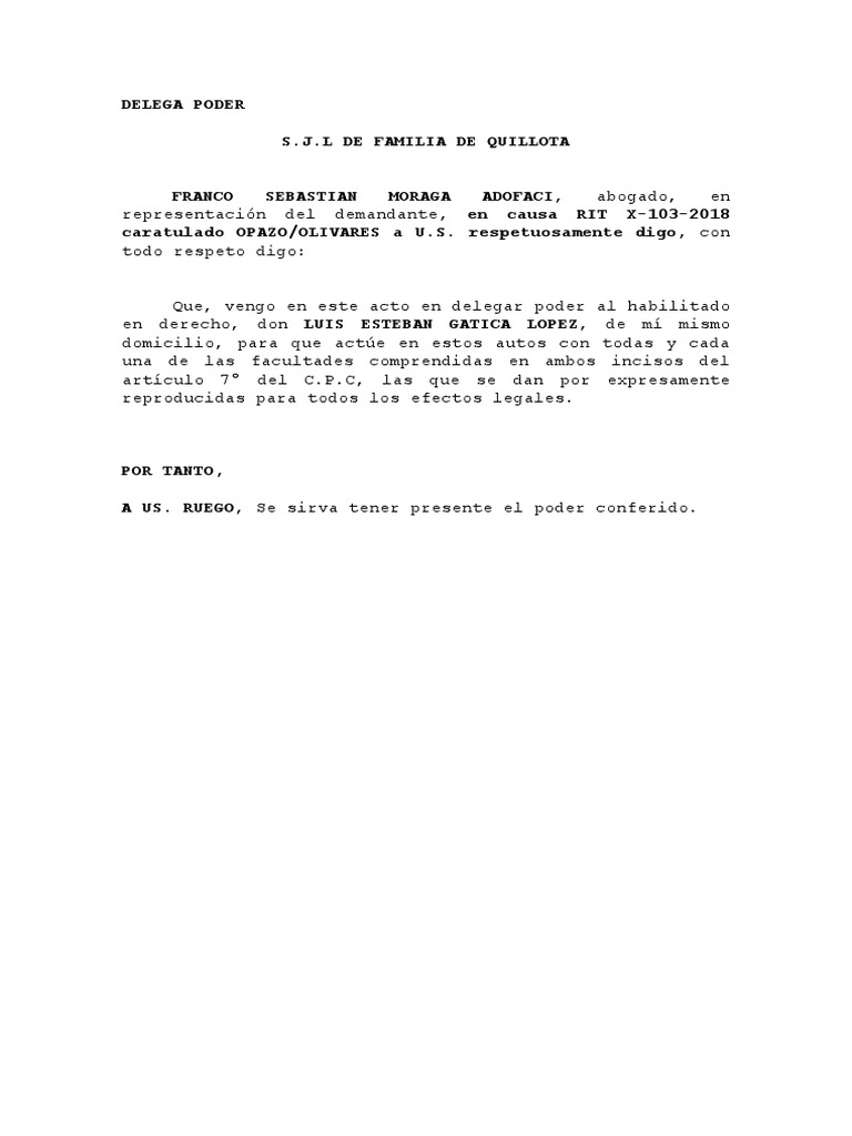 Delega Poder Bernardo | PDF | Derecho