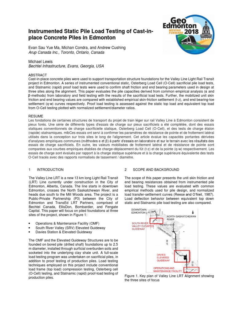 Instrumented Static Pile Load Testing of Cast-In-Place Concrete Piles ...