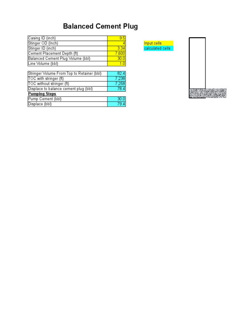 Balanced Cement Plug Calculation Guide | PDF
