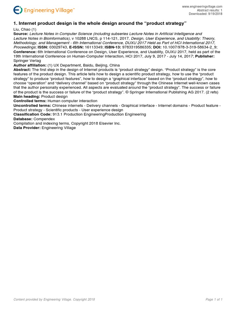 Engineering Village Abstract 9-19-2018 12235370 | PDF | Human–Computer ...