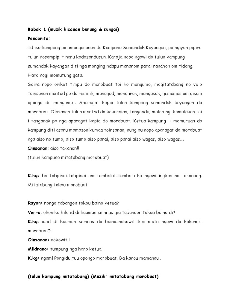 Skrip Lakonan Kaamatan Kump.3 | PDF