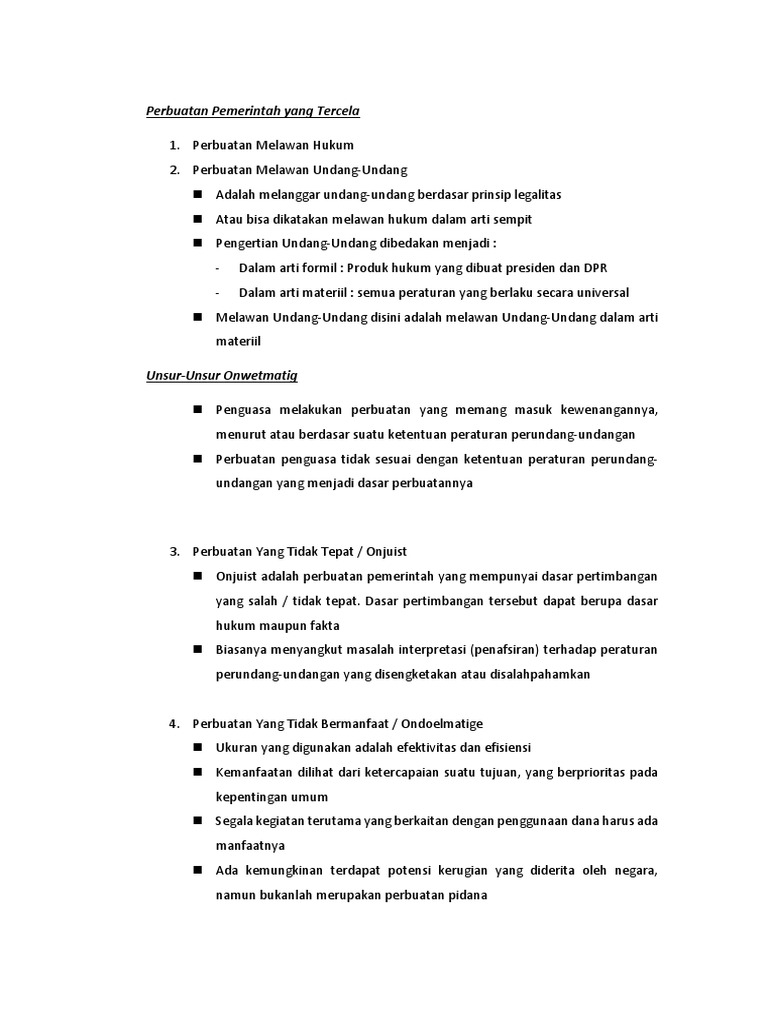 Perbuatan Pemerintah Yang Tercela | PDF