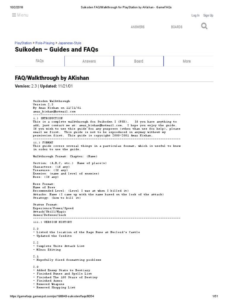 Suikoden Walkthrough | PDF | Strategy Guide | Leisure
