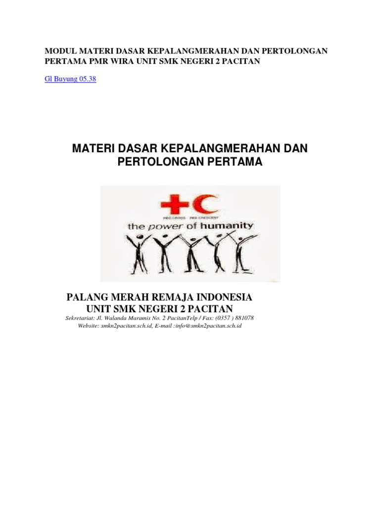 Modul Materi Dasar Kepalangmerahan Dan Pertolongan Pertama PMR Wira ...