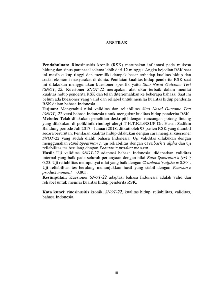 Abstrak Snot 22 | PDF