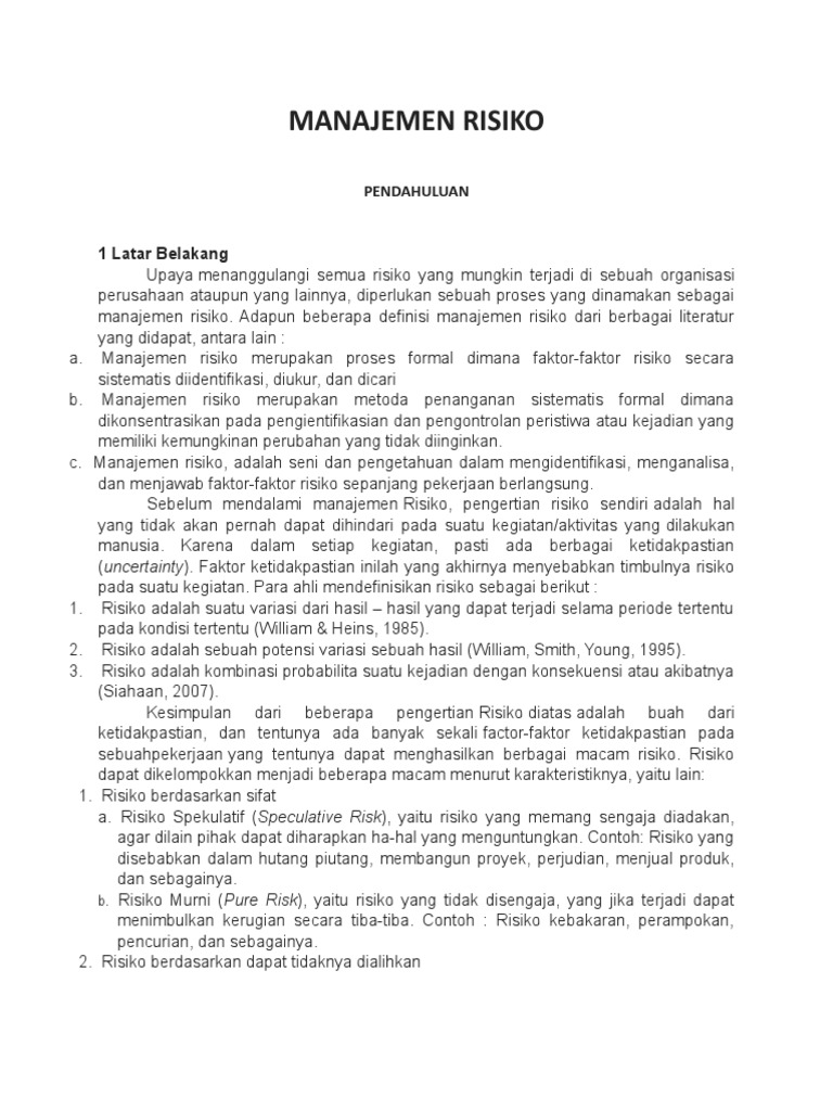 Buku Panduan Manajemen Risiko | PDF