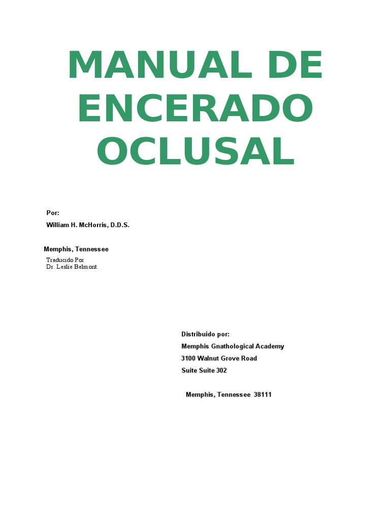 Manual de Encerado PDF | PDF | Odontología | Diente