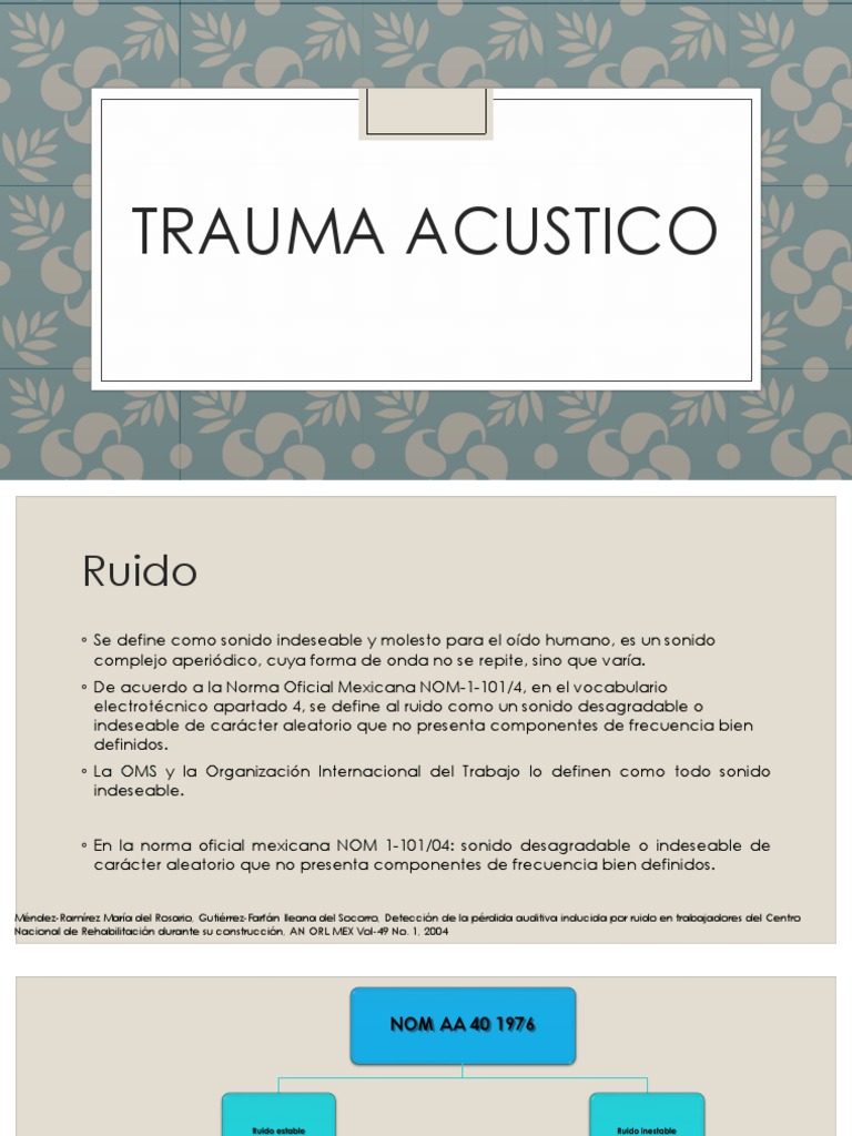 Trauma Acústico: Tipos y Efectos | PDF | Sonido | ruido