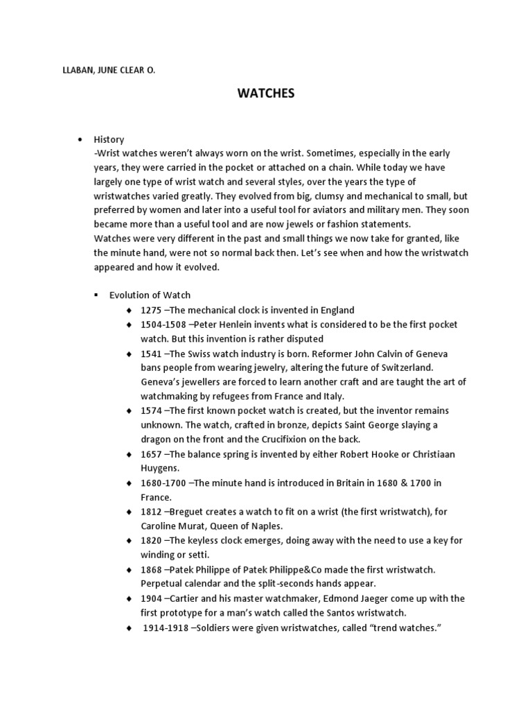 The Evolution of the Wristwatch: From Early Pocket Watches to Modern ...