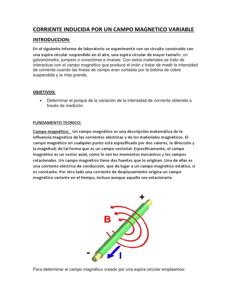Corriente Inducida Por Un Campo Magnetico Variable | PDF | Campo ...