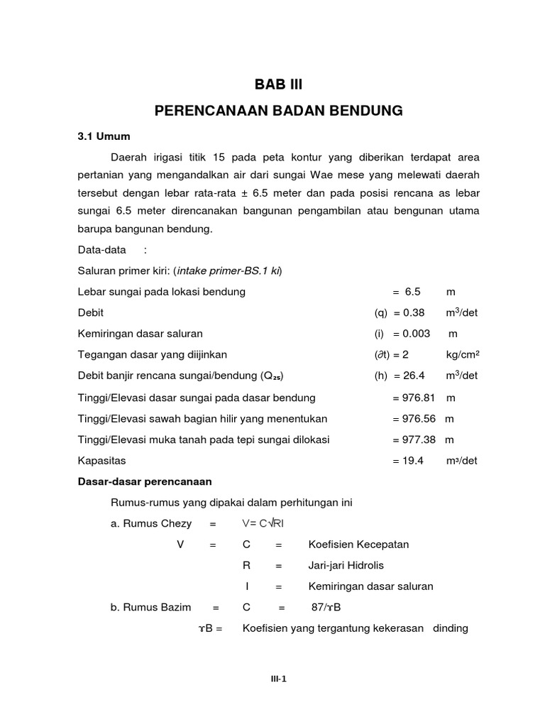 PERENCANAAN BADAN BENDUNG | PDF