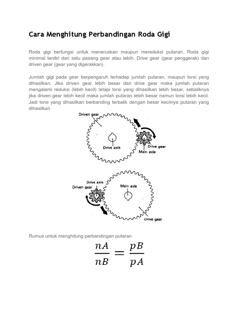 Cara Menghitung Perbandingan Roda Gigi | PDF
