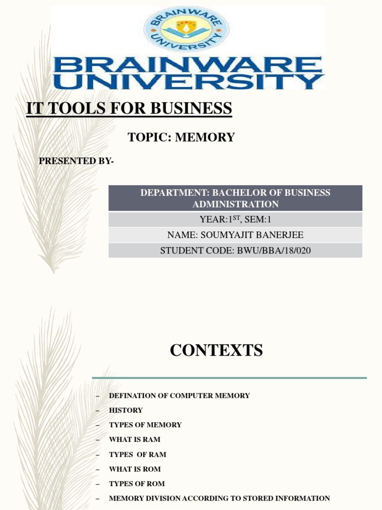 Power Point Presentation On Memory of Computer | Download Free PDF | Computer Data Storage ...