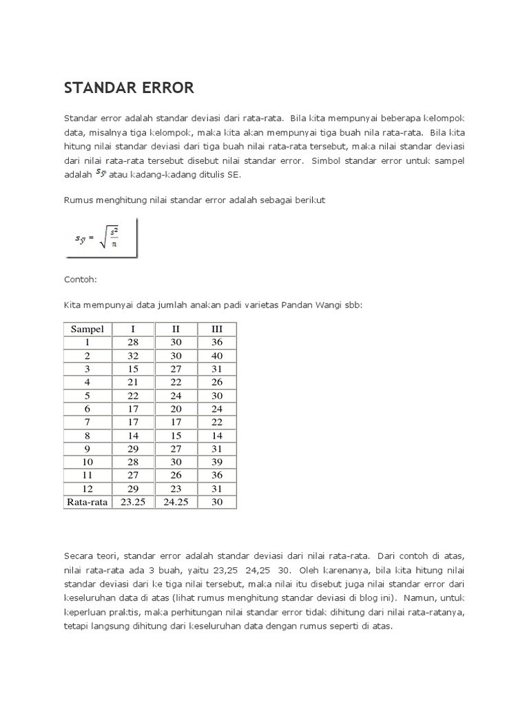 Standar Error | PDF