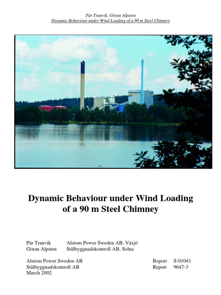 Dynamic Behaviour Under Wind Loading of Steel Chimney | PDF | Vortices | Reynolds Number