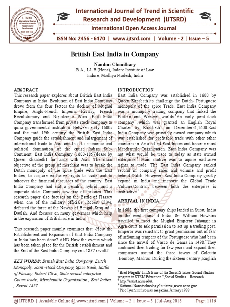 A Brief History Of The British East India Company – MJVY