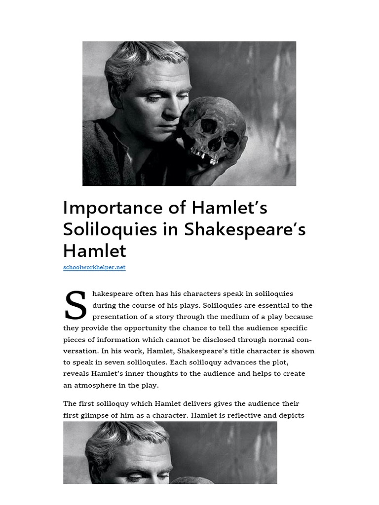Importance of Hamlet's Soliloquies | PDF | Hamlet