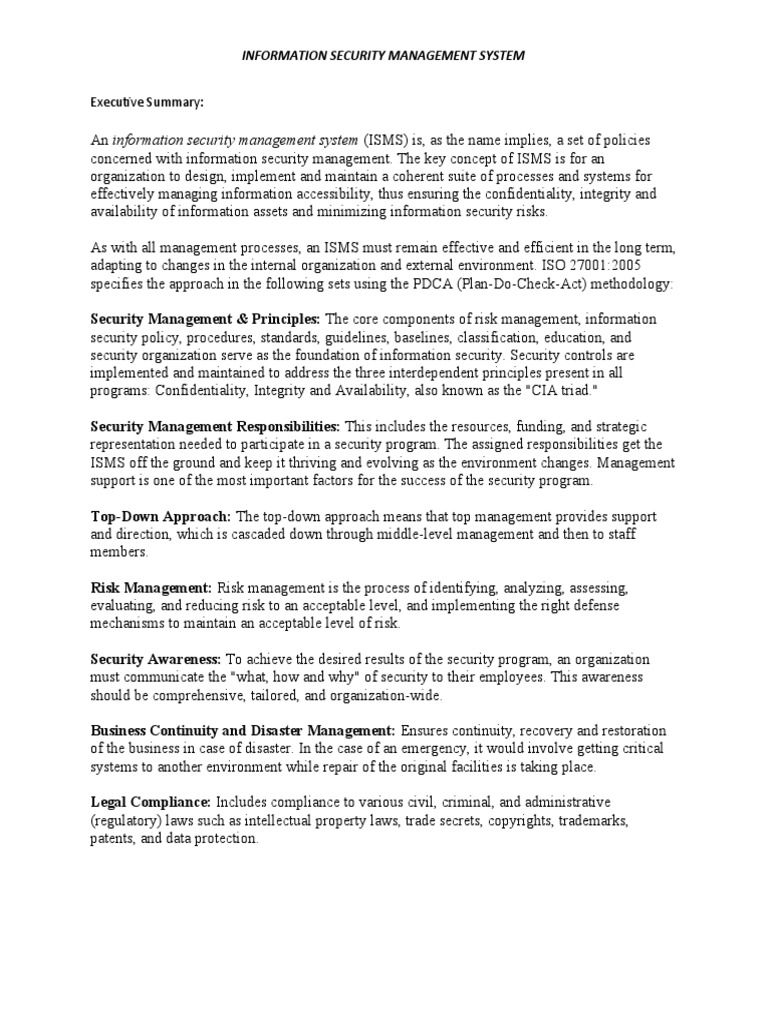 Information Security Management System | PDF | Information Security | Risk