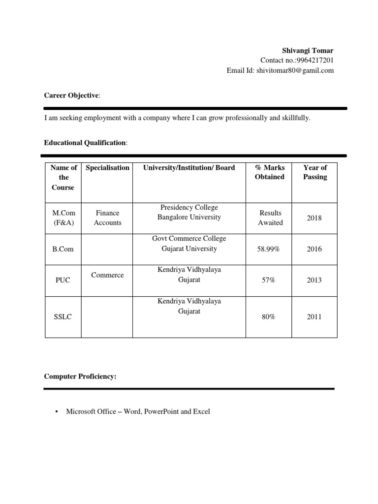 Shivangi Tomar Resume | PDF | Behavior Modification | Communication