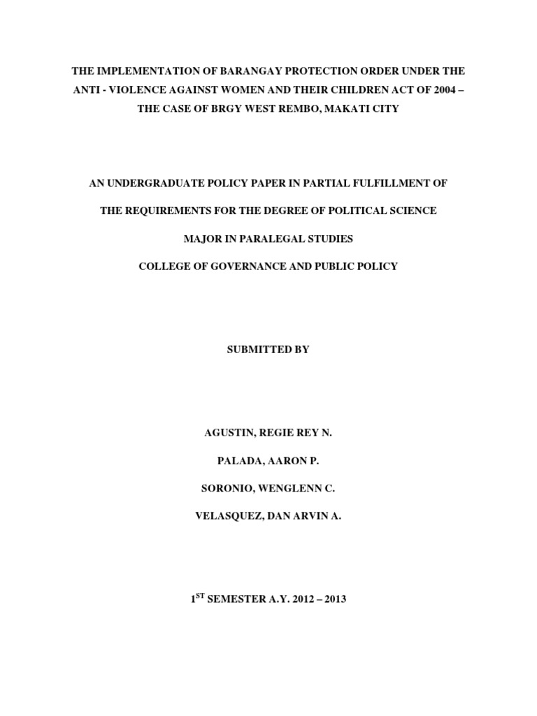 Ra 9262 | PDF | Restraining Order | Violence