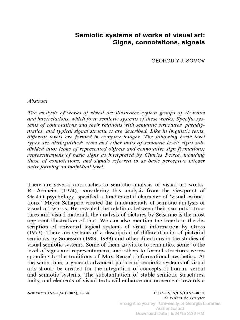 Semiotic Systems in Visual Art Analysis | PDF | Icon | Semiotics