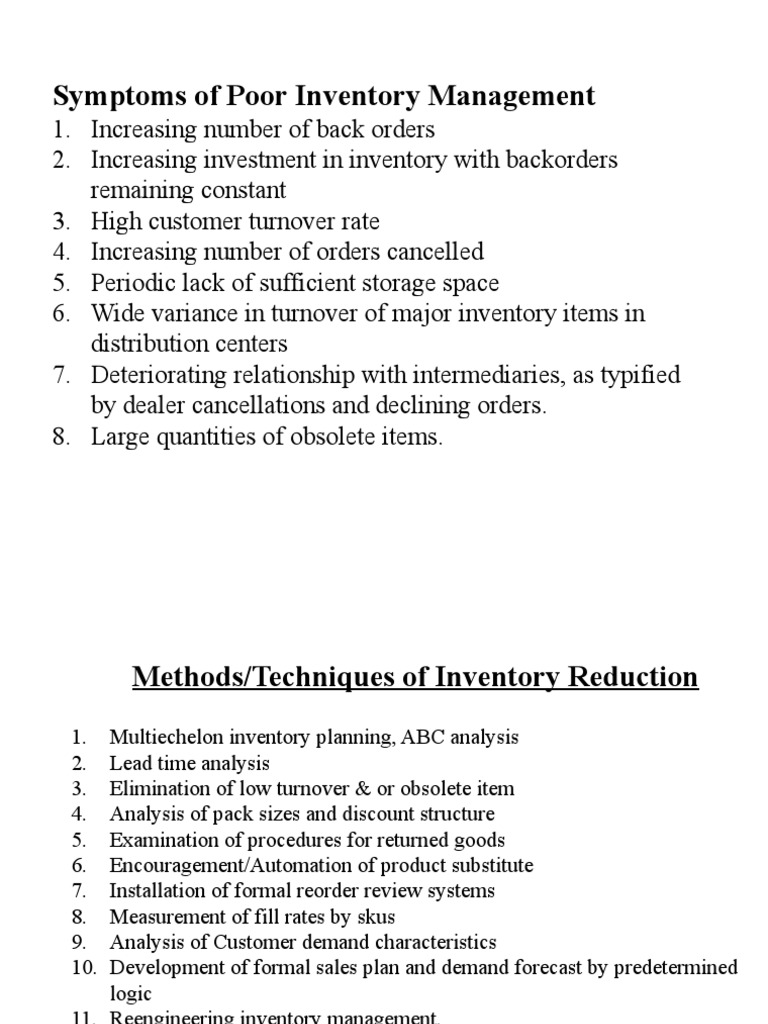 Symptoms of Poor Inventory Management | PDF | Inventory | Retail